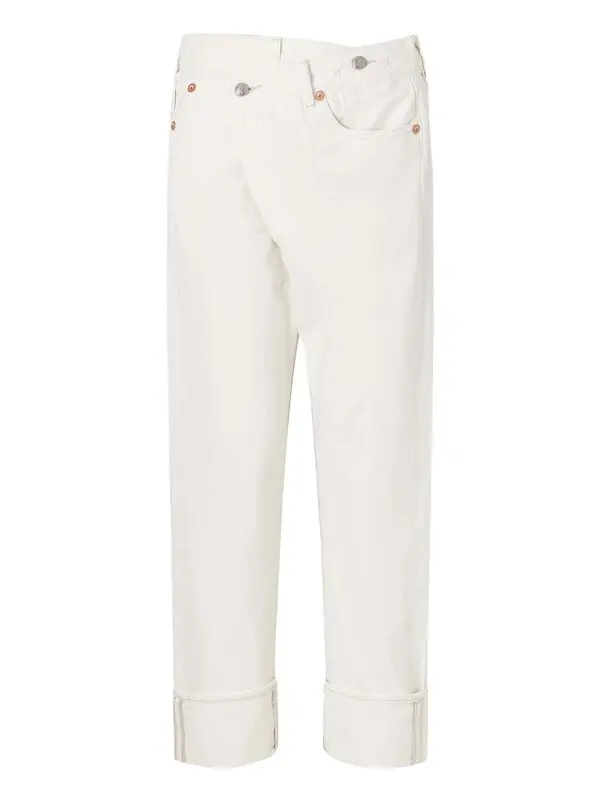 R13 Cuffed Crossover Jeans - White