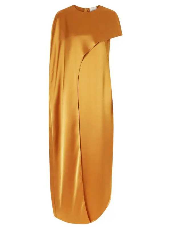 Galvan Clandestine Cape-effect Satin Gown - Gold