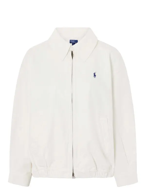 Polo Ralph Lauren Logo-embroidered Cotton Bomber Jacket - Neutrals