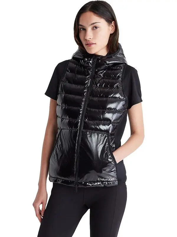 Calvin Klein Sport Shiny Puffer Vest - Black Beauty