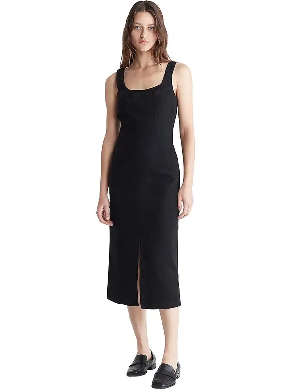 Calvin Klein Sculpt Midi Denim Dress - Black