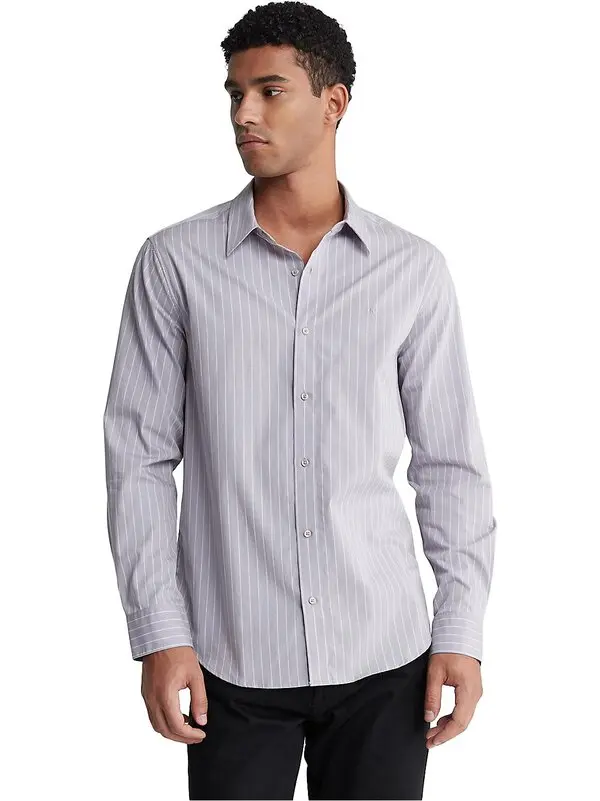 Calvin Klein Thin Stripe Classic Button-down Shirt - Dapple Grey