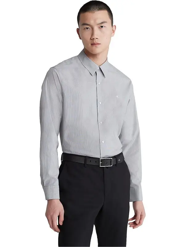 Calvin Klein Cotton Blend Classic Button-down Shirt - Grey