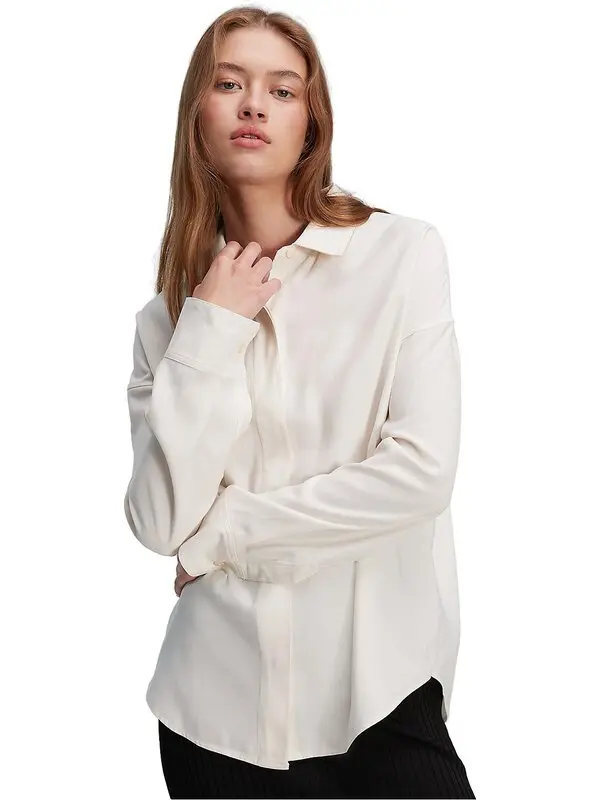 Calvin Klein Relaxed Fit Soft Twill Shirt - Ivory
