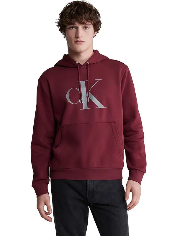 Calvin Klein Monogram Logo Fleece Hoodie - Tawny Port