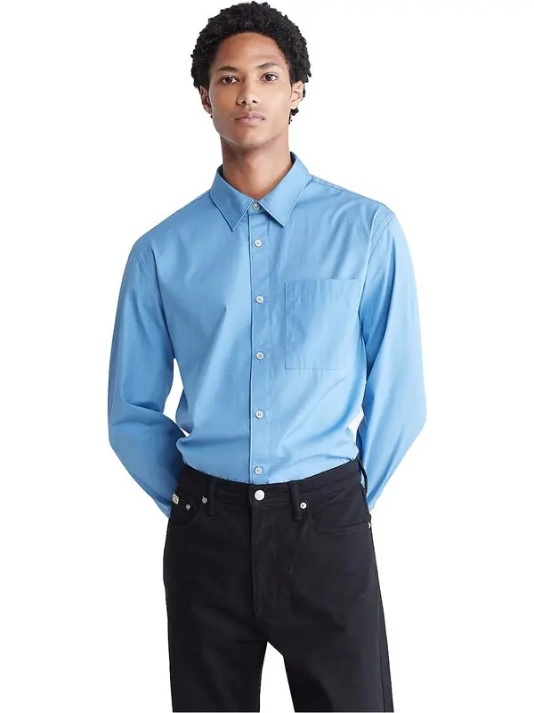 Calvin Klein Button-down Easy Shirt - Sky Blue
