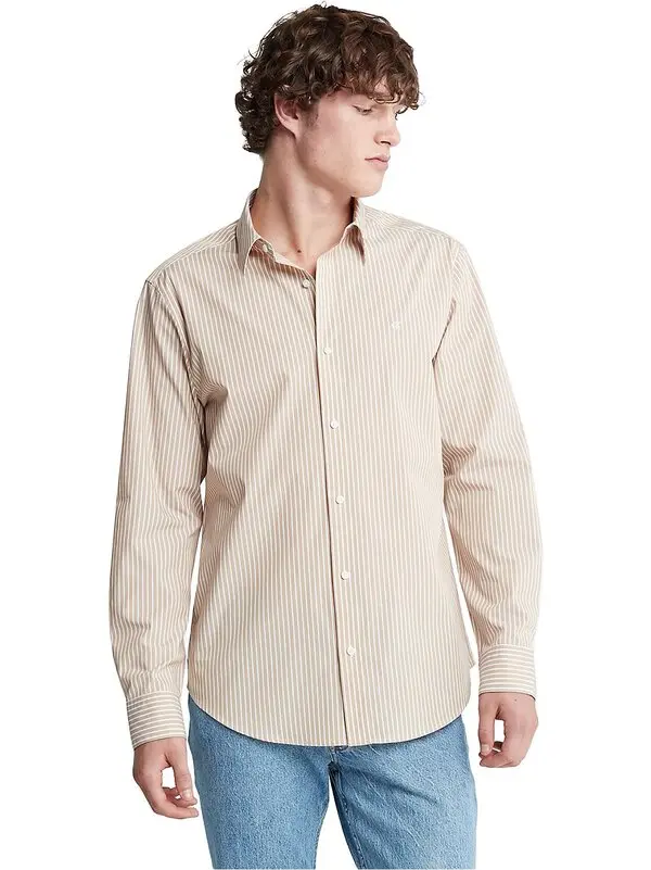 Calvin Klein Contrast Stripe Classic Button-down Shirt - Tigers Eye
