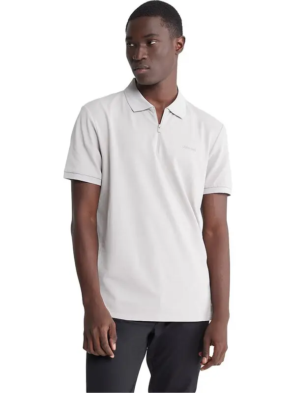 Calvin Klein Tech Zip Polo Shirt - Porpoise