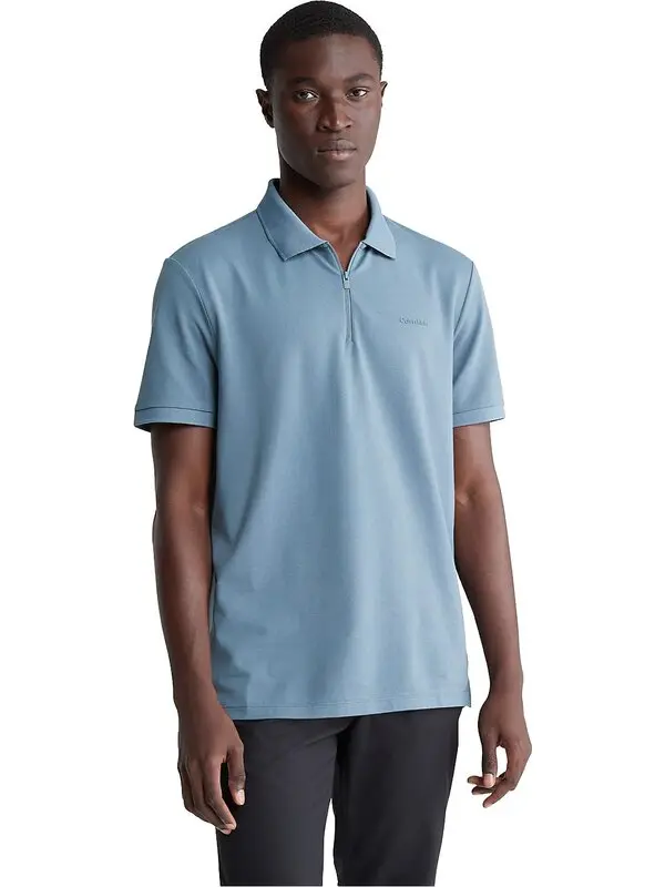 Calvin Klein Tech Zip Polo Shirt - Stormy Weather