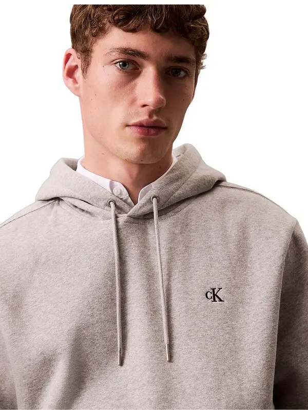 Calvin Klein Archive Logo Fleece Hoodie - Heroic Grey Heather