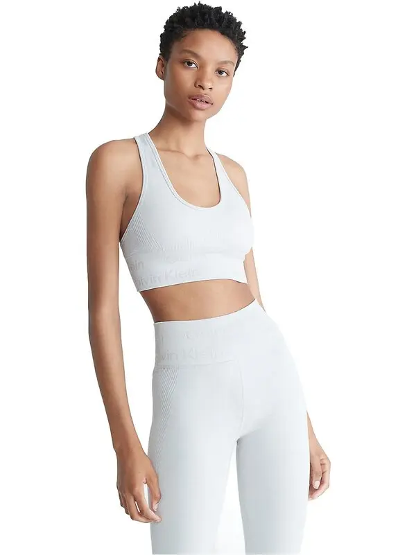 Calvin Klein Performance Seamless Medium Impact Sports Bra - Light Heather Grey