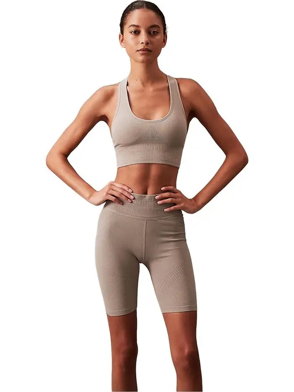 Calvin Klein Performance Seamless Medium Impact Sports Bra - Moonrock