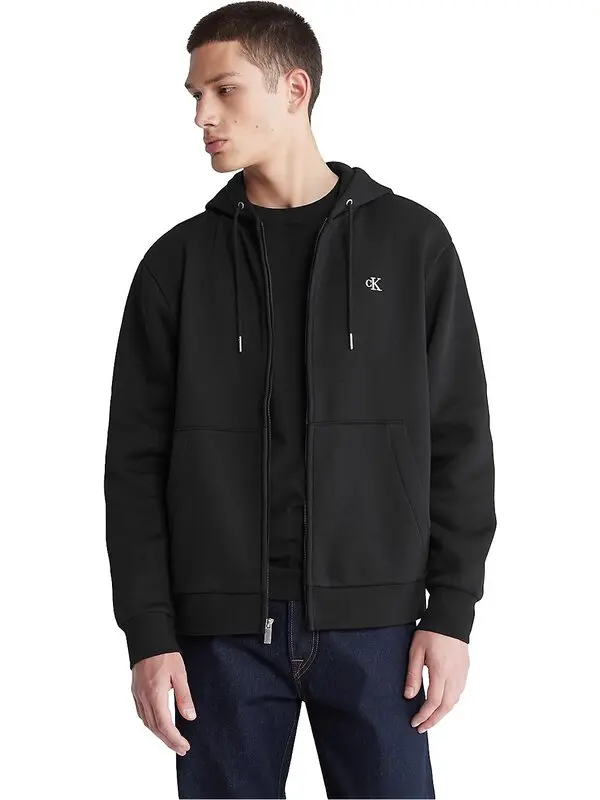 Calvin Klein Archive Logo Zip Fleece Hoodie - Black