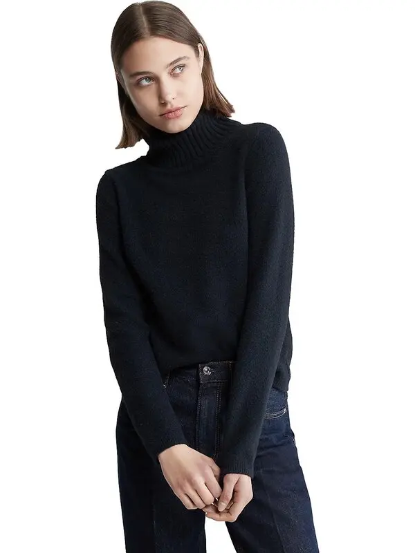 Calvin Klein Plush Turtleneck Sweater - Black