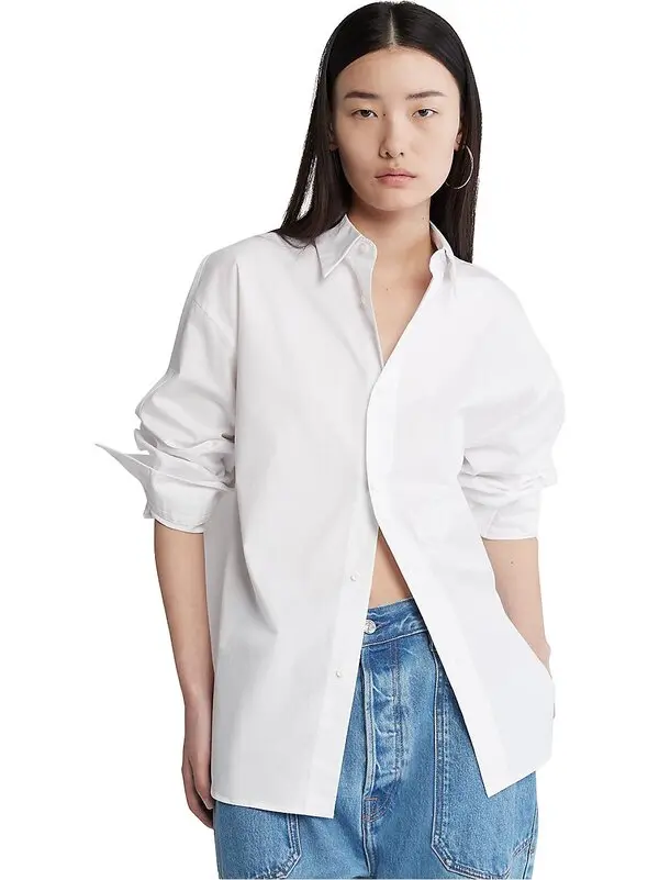 Calvin Klein Relaxed Cotton Button-down Shirt - Brilliant White