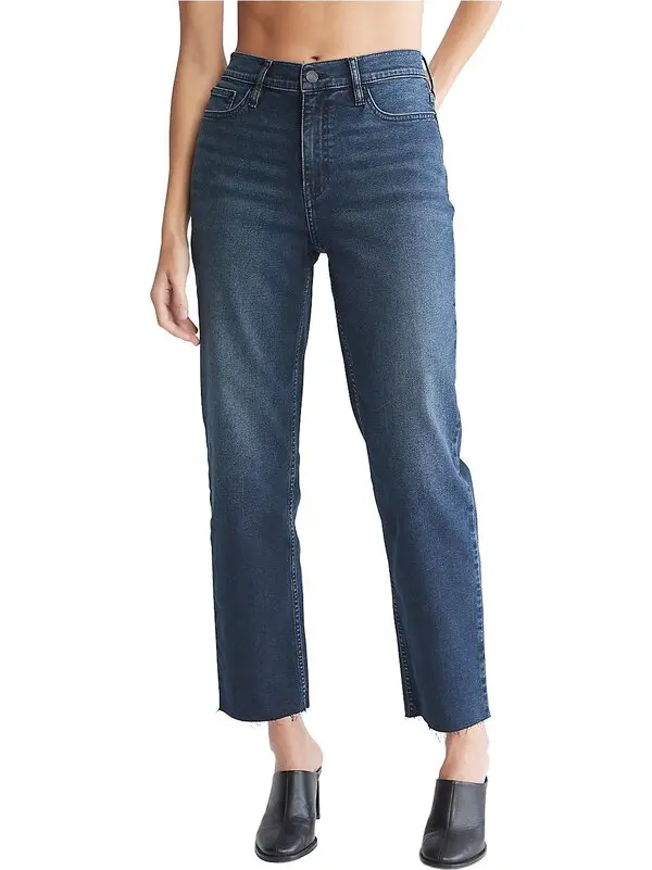 Calvin Klein Straight Fit High Rise Ankle Jeans - Saphire