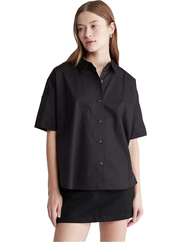 Calvin Klein Camp Button-down Shirt - Black