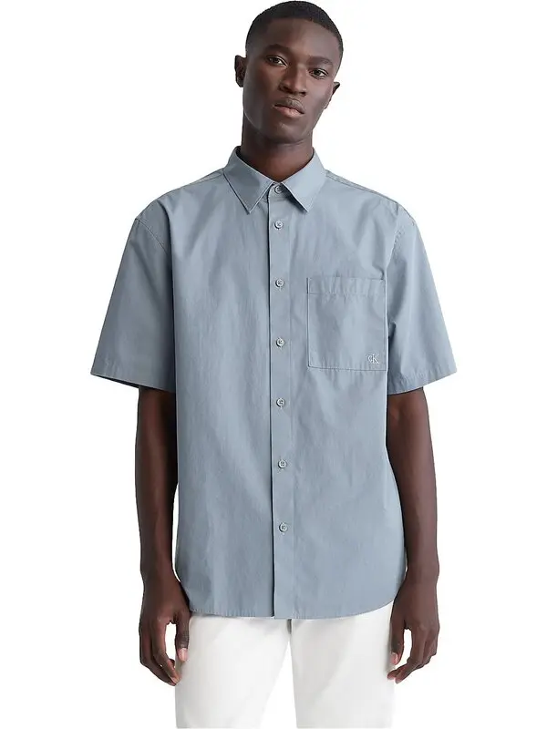 Calvin Klein Solid Pocket Short Sleeve Easy Shirt - Beloved Blue