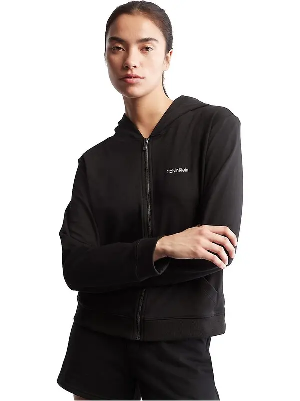 Calvin Klein Icon Cotton Modal Lounge Full Zip Hoodie - Black