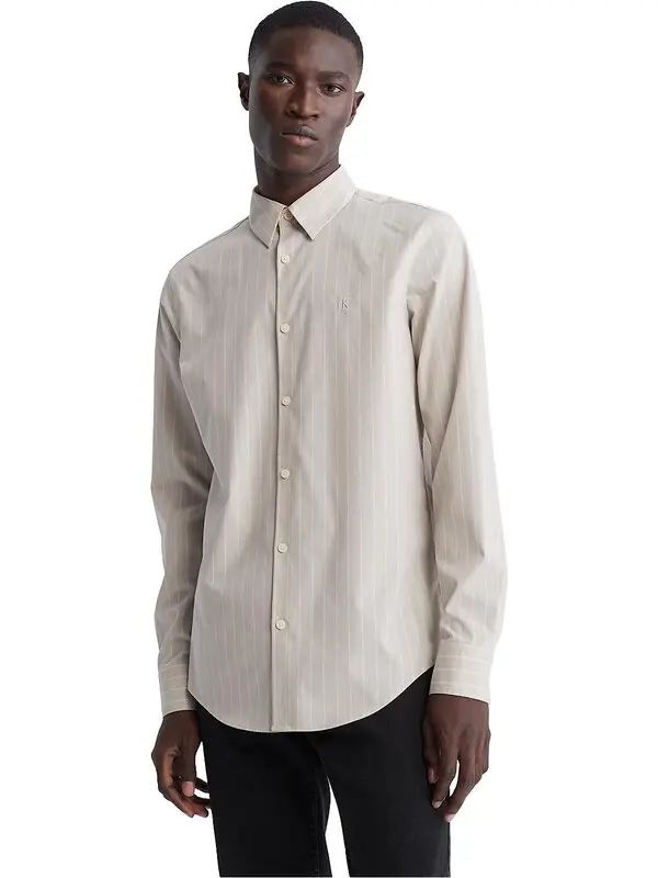 Calvin Klein Stripe Oxford Classic Button-down Shirt - Unbleached