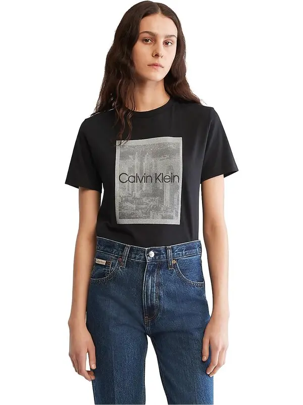 Calvin Klein Floral Graphic Relaxed T-shirt - Black Beauty