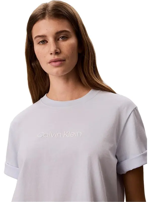 Calvin Klein Standard Logo Boxy Fit Crewneck T-shirt - Ancient Water