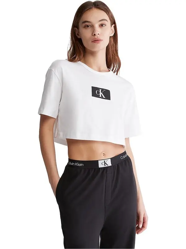 Calvin Klein 1996 Lounge Cropped T-shirt - Brilliant White