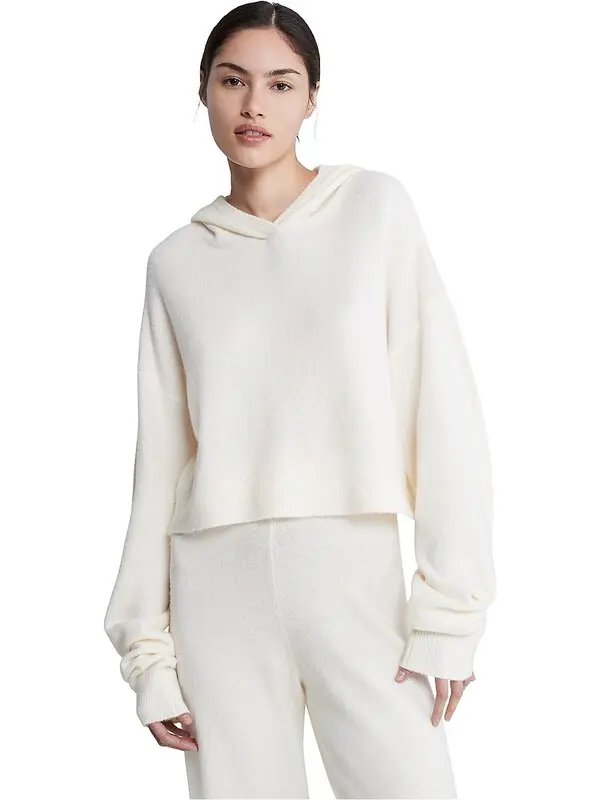 Calvin Klein Sweater Lounge Plush Hoodie - Ivory