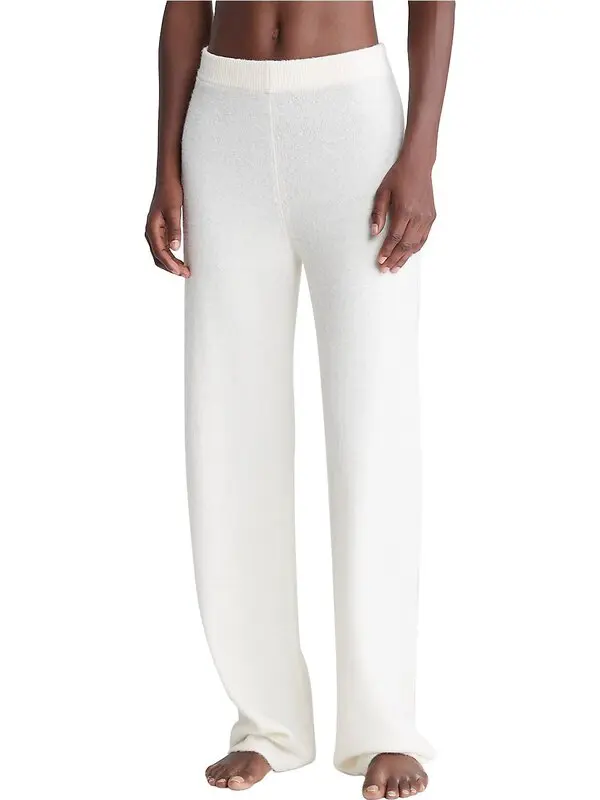 Calvin Klein Sweater Lounge Plush Sleep Pants - Ivory