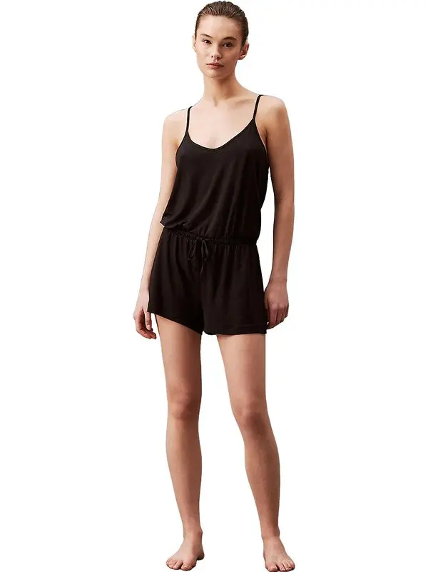 Calvin Klein Ultra Light Lounge Sleeveless Romper - Black