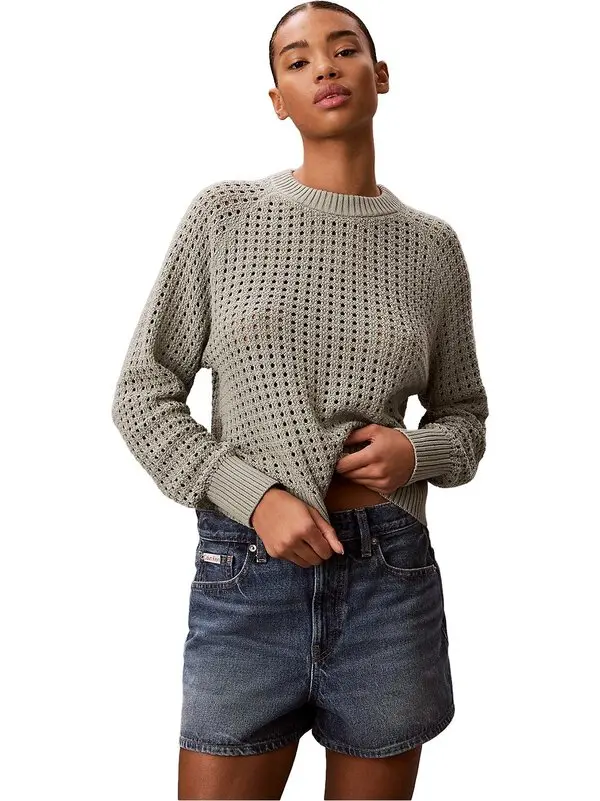 Calvin Klein Open Stitch Knit Sweater - Shadow