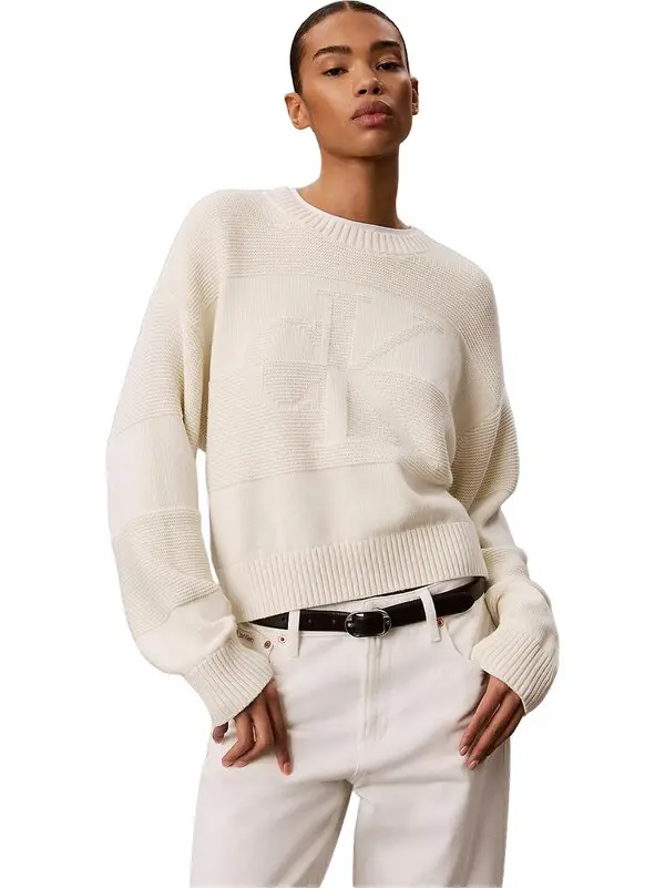 Calvin Klein Relaxed Cotton Sweater - Tofu