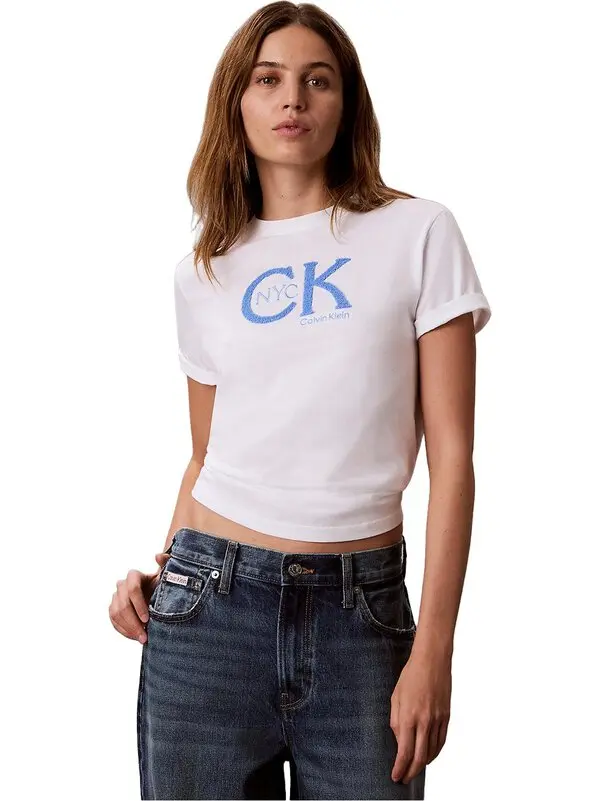 Calvin Klein Nyc Monogram Graphic T-shirt - Bright White