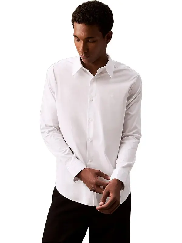 Calvin Klein Cotton Stretch Classic Button-down Shirt - Brilliant White
