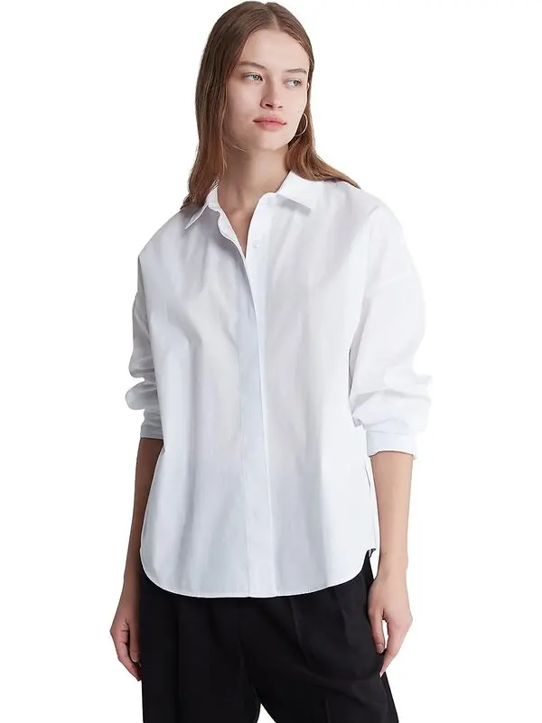 Calvin Klein Relaxed Poplin Button-down Shirt - Brilliant White