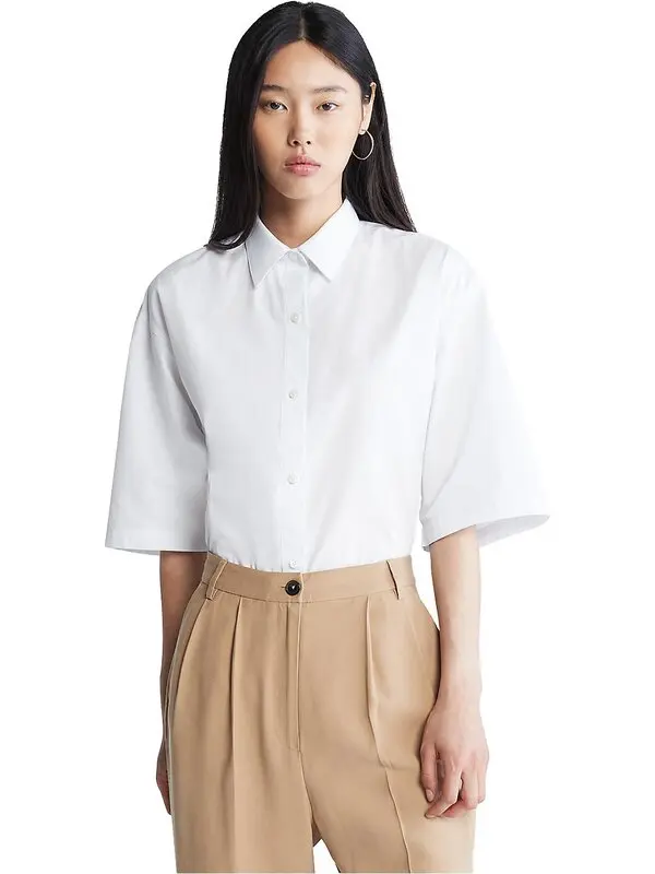 Calvin Klein Poplin Button-down Shirt - Brilliant White