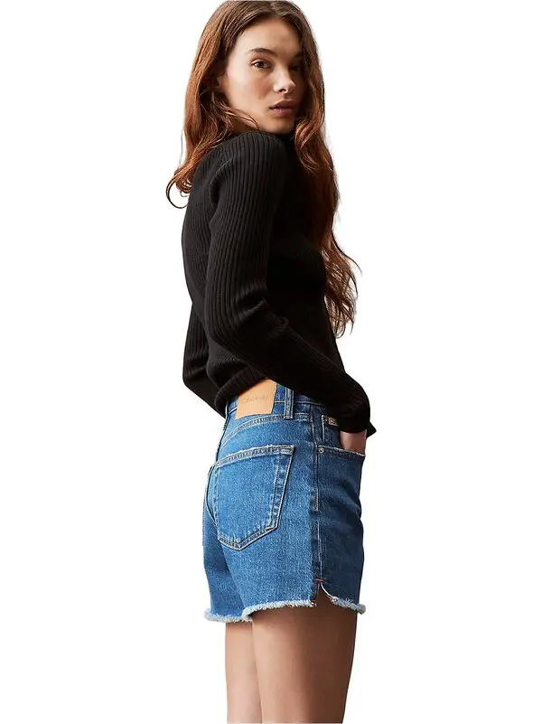 Calvin Klein High-rise Denim Shorts - Blue Topaz