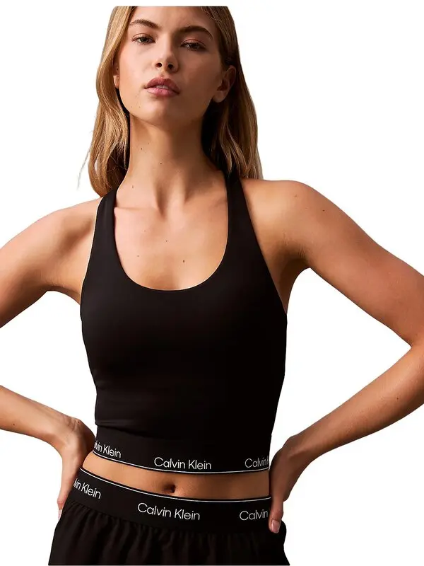 Calvin Klein Modern Sport Cropped Tank Top - Black