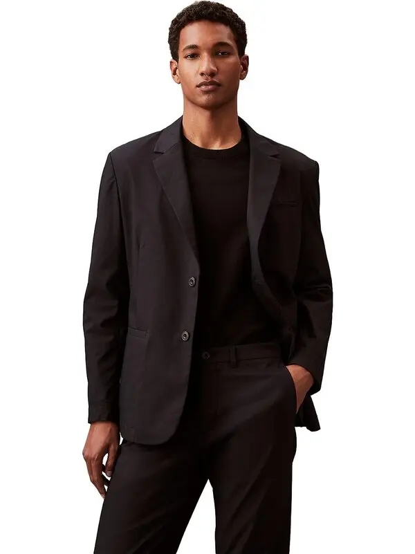 Calvin Klein Cotton Stretch Classic Fit Blazer - Black Beauty