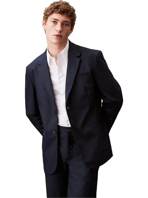 Calvin Klein Cotton Stretch Classic Fit Blazer - Dark Sapphire