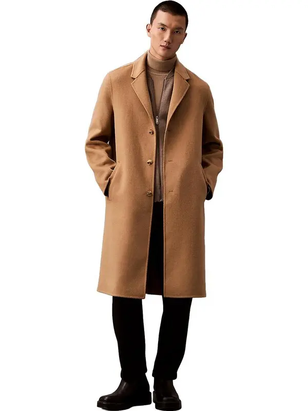 Calvin Klein Wool Blend Coat - Tigers Eye
