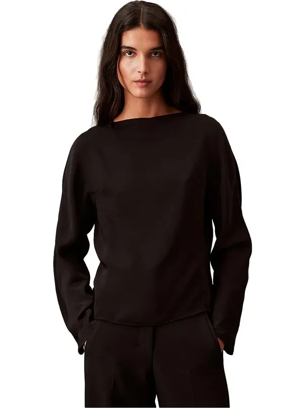 Calvin Klein Long Sleeve Top - Black Beauty