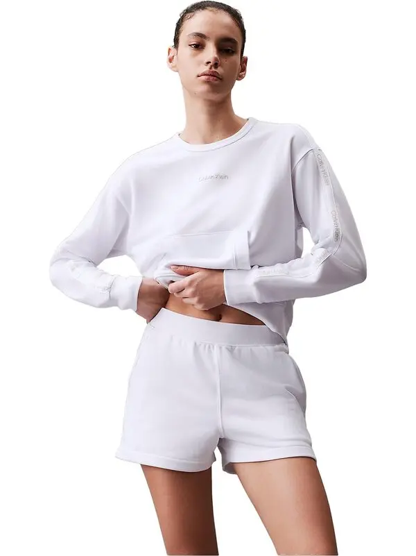 Calvin Klein Logo Tape Knit Shorts - White