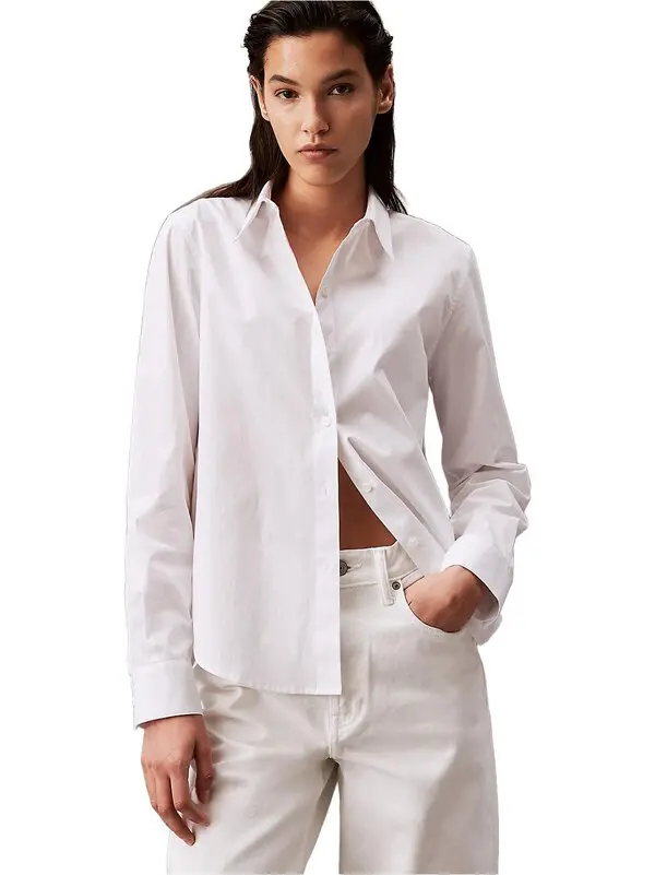 Calvin Klein Poplin Stretch Shirt - Brilliant White