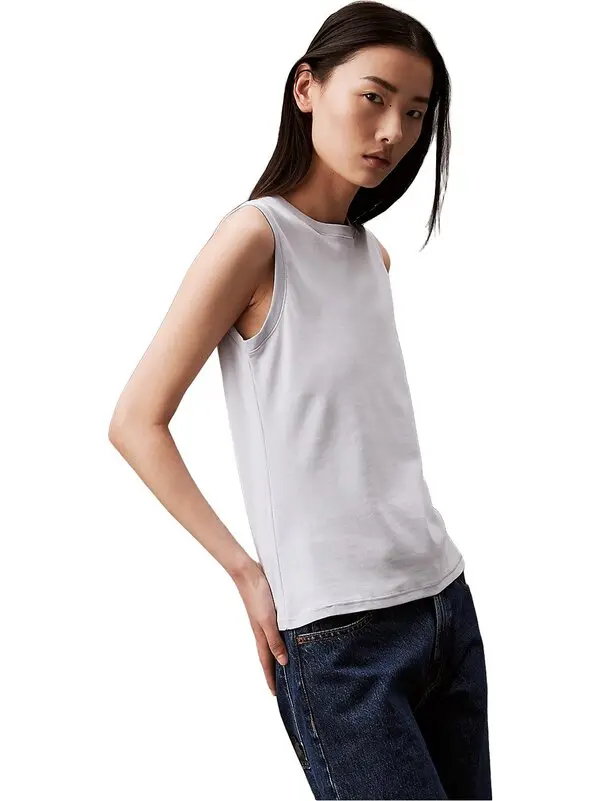 Calvin Klein Soft Cotton Sleeveless Top - Arctic Ice