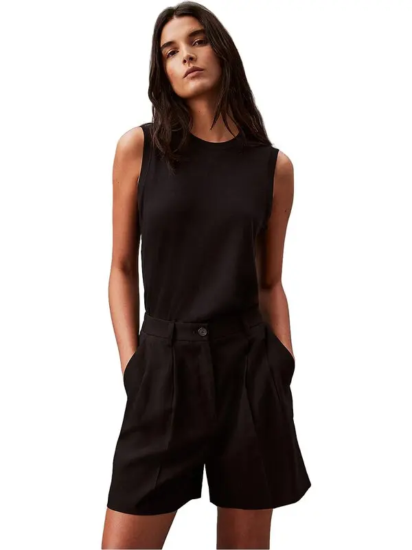 Calvin Klein Soft Cotton Sleeveless Top - Black Beauty