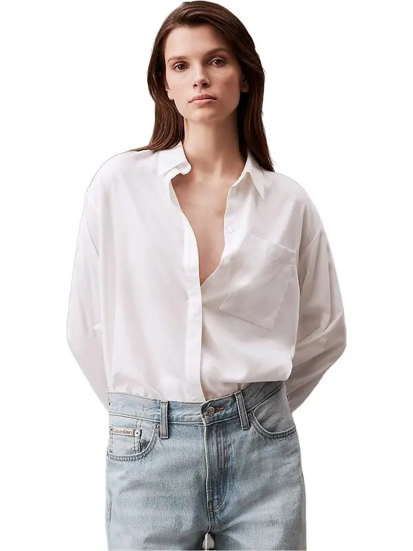 Calvin Klein Relaxed Button-down Shirt - Brilliant White