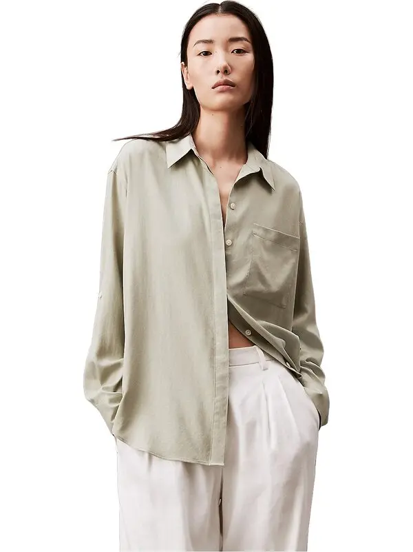Calvin Klein Relaxed Button-down Shirt - Desert Sage