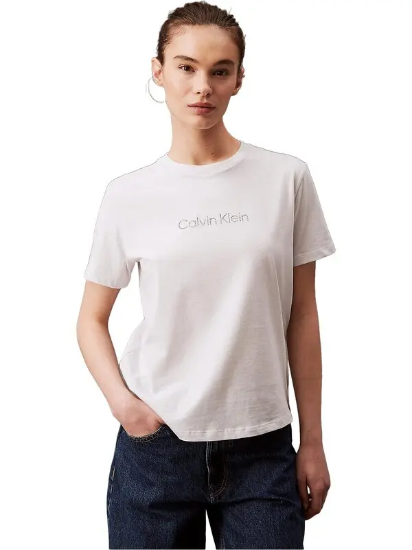 Calvin Klein Classic Fit T-shirt With Logo - Nimbus Cloud
