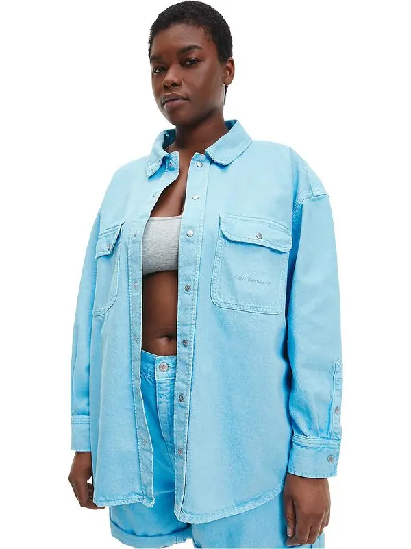 Calvin Klein Denim Shirt Jacket - Neon Aqua